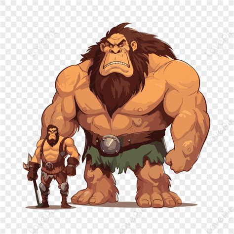 Goliath Clipart Two Giant Monsters With Each Holding A Sword Cartoon