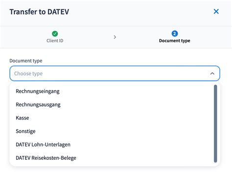 Datev Integration Basic Transfer Documents To Datev Taxdome Help