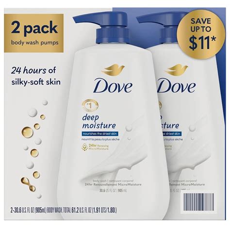 Dove Derm Skin Care Deep Moisture Renewing Body Wash Fluid Ounce Pack Of Walmart Com