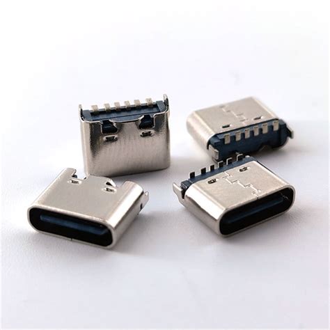 Cổng Usb Type C 6 Chân Smd Hàn đứng 90 độ Linh Kiện Thủ Đức