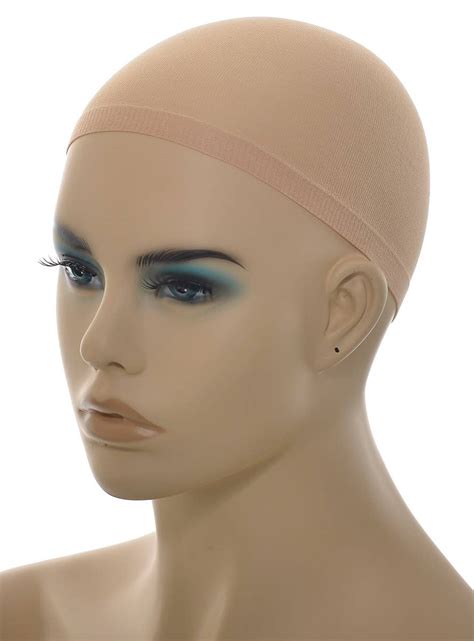 Light Beige 2 Piece Stocking Fabric Wig Cap Beige Wig Cap Hair Nets