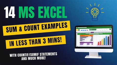 Ms Excel Masterclass 14 Quick Examples For Count And Sum Functions Youtube