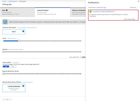 سعة تخزينية تلقائية مدخل microsoft azure قاعدة بيانات azure ل mariadb microsoft learn