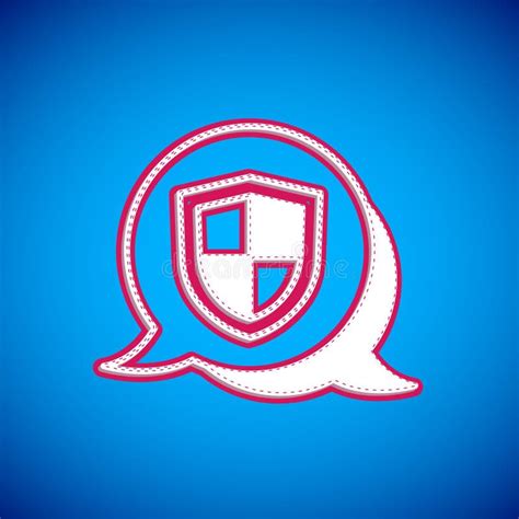 White Shield Icon Isolated On Blue Background Insurance Concept Guard Sign Stock Vector