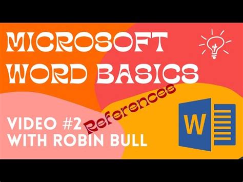 Microsoft Word Basics Tutorial Video How To Use References Citations YouTube In