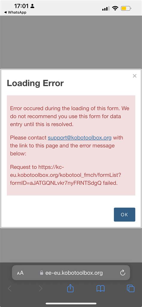 Error Loading Form On Kobotoolbox Data Collection Kobotoolbox