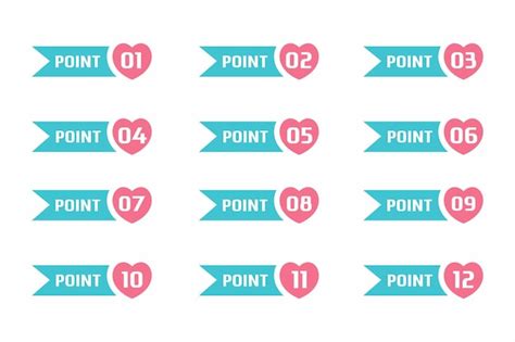 Premium Vector Number Bullet Point Set Vector