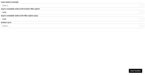 Async Select Examples Codesandbox