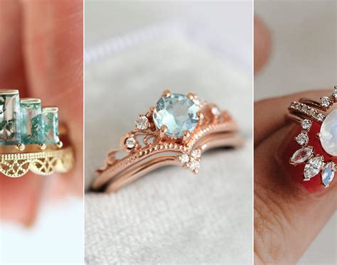 Stackable Gemstone Engagement Ring Sets You Ll Say Yes To Praise Wedding