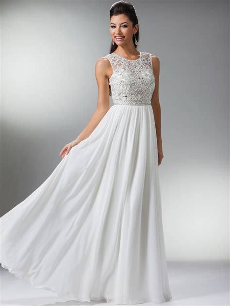 White Evening Dresses Long