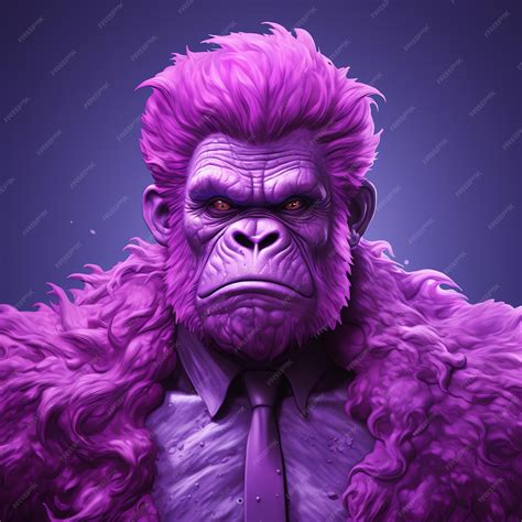 Premium Photo A Purple Gorilla Wearing A Tie