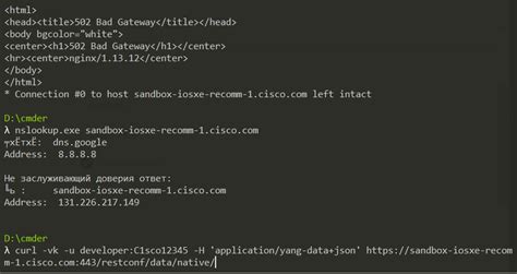 Cant Connect To Devnet Sandbox With Restconf Error 502 Cisco Community
