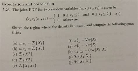 Solved The Joint PDF For Two Random Variables Is Given Chegg