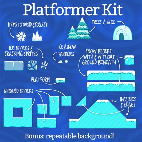 Platformer Blocks Objects And User Interface Game Art