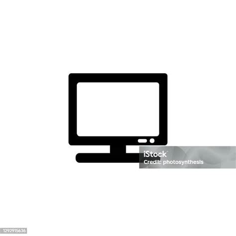 컴퓨터 모니터 벡터 아이콘입니다 격리 된 Pc 데스크톱 컴퓨터 플랫 이모티콘 이모티콘 기호 벡터 가위에 대한 스톡 벡터 아트 및 기타 이미지 Istock