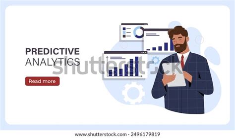 Predictive Analytics Poster Man Suit Near Stock Vector Royalty Free