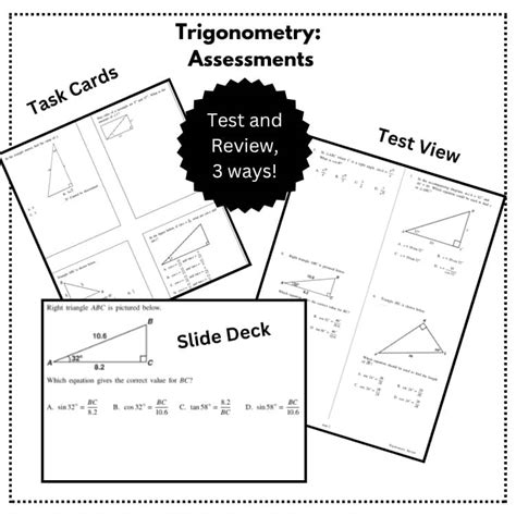 Trigonometry Review And Test Lesson Slide Deck One Pager And Rubric
