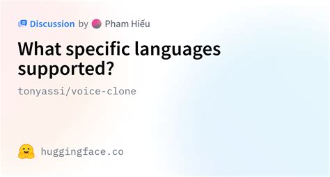 Tonyassi Voice Clone · What Specific Languages Supported