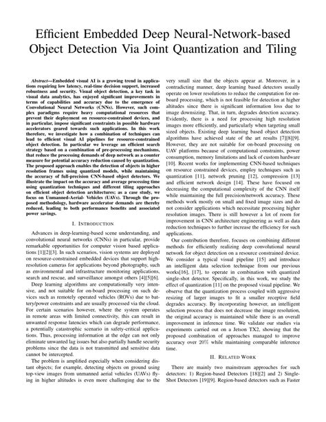 Pdf Efficient Embedded Deep Neural Network Based Object Detection Via