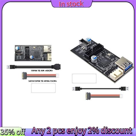 ในสต็อก Header 19pin ประเภท E 19pin เมนบอร์ด 1 ถึง 2 Splitter Usb 3 0 Hub อะแดปเตอร์ Usb
