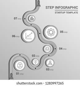 Road Infographic Timeline Element Layout Infographic 库存矢量图免版税
