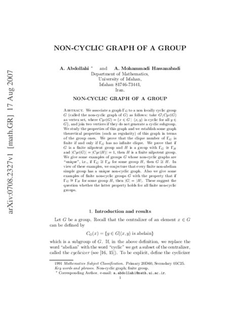 Pdf Noncyclic Graph Of A Group