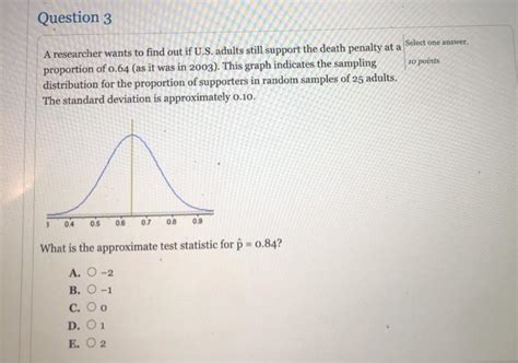 solved question 3 select one answer 10 points a researcher