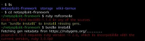 Security Error With Ruby Version On Termux When I Try To Install Metasploit Stack Overflow