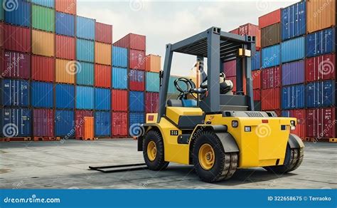 Sea Shipping Containers On A Loading Platform In A Port With Space For Text Illustrating