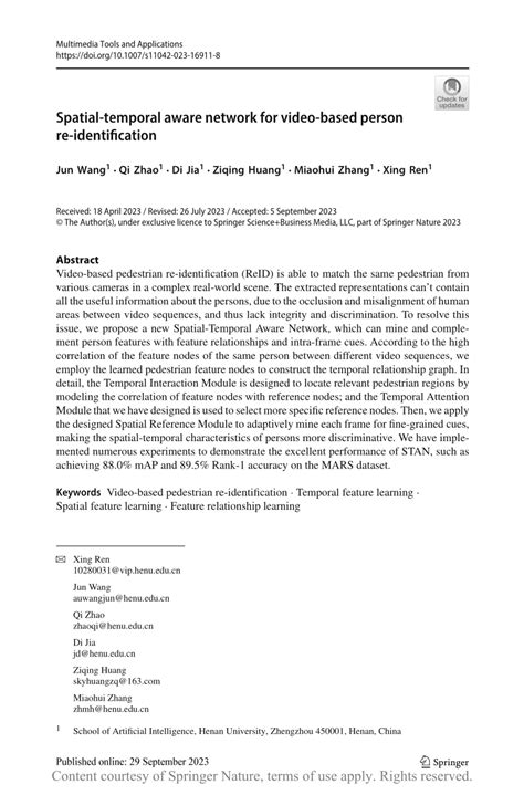 Spatial Temporal Aware Network For Video Based Person Re Identification