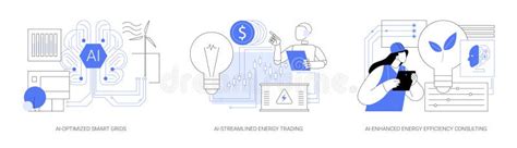 Ai In Energy Supply Abstract Concept Vector Illustrations Stock