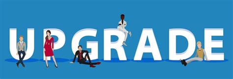 Premium Vector People On Upgrade For Web Mobile App Presentations