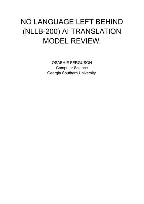 Pdf No Language Left Behind Nllb 200 Ai Translation Model Review