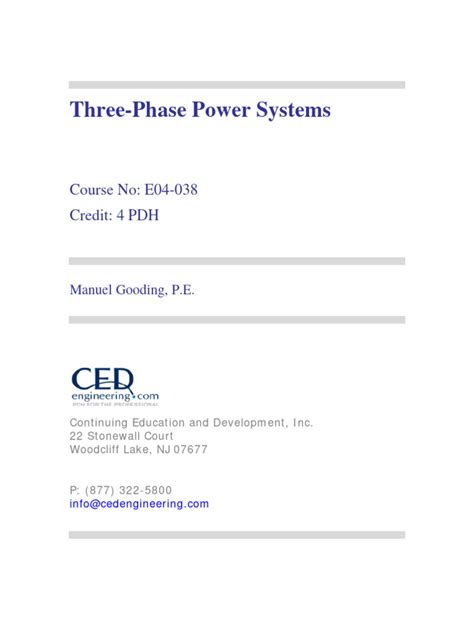 Three Phase Power Systems R1 Pdf Transformer Electric Generator
