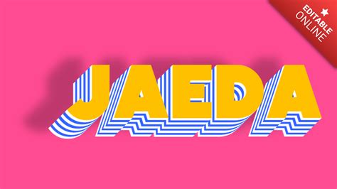 Jaeda Yellow Blue 3d Text Effect Generator