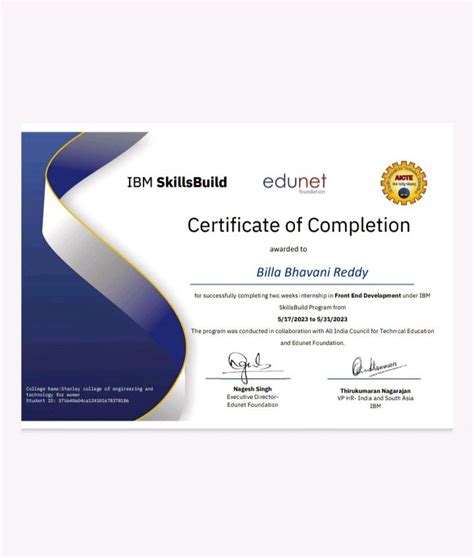 Bhavani Reddy Billa On Linkedin Ibm Ibmskillsbuild Edunetfoundation