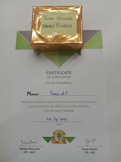 Paveen A P On Linkedin Got 3rd Prize In Ttt Train The Trainer