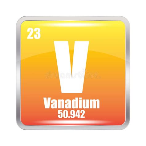 Vanadium Icon V Chemical Element Atomic Number 23 Mass 50942