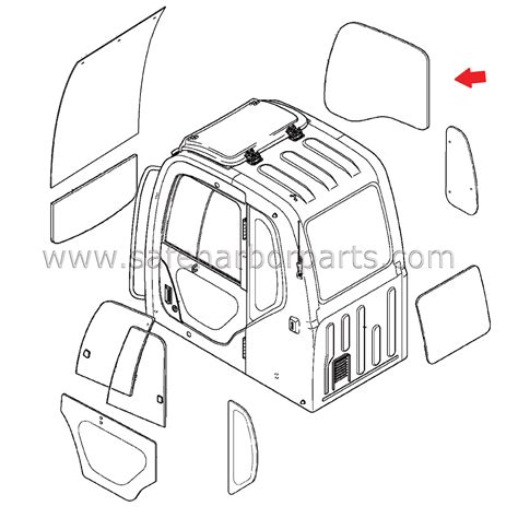 Yn02c01794p1 Kobelco Excavator Boom Side Glass