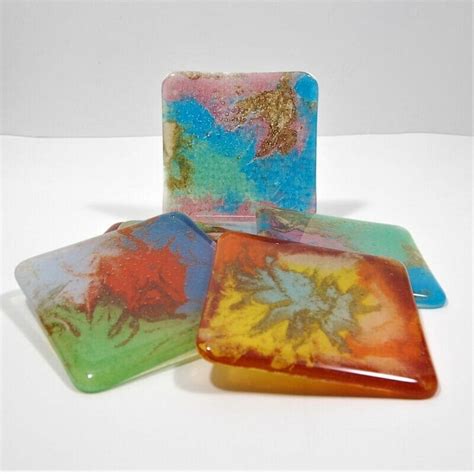 Multicoloured Fused Glass Platter The British Craft House