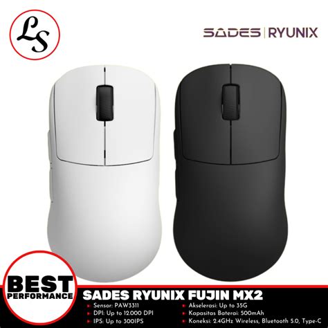 Jual SADES RYUNIX GAMING MOUSE Fujin MX2 Lightweight Wireless Bluetooth Triple Mode Shopee