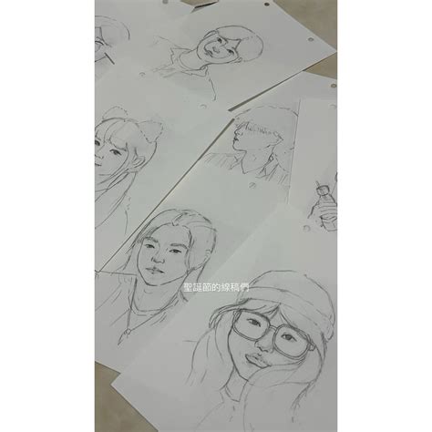 手繪寫實人物插圖（上色不上色） 蝦皮購物