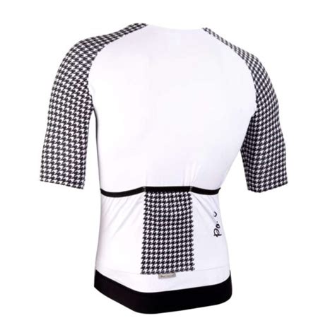 Jersey De Ciclismo Pavé Unisex Zipperless Blanca Y Negra Startlap