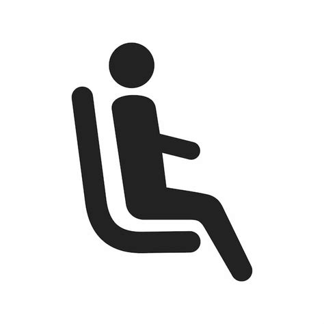 Person Sitting Icon Illustration Flat Style Premium Vector