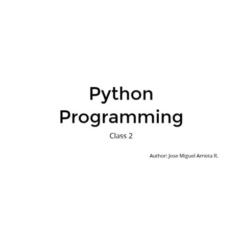 Python Programming Class 2