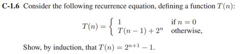 Solved 6 Consider The Following Recurrence Equation Chegg Com