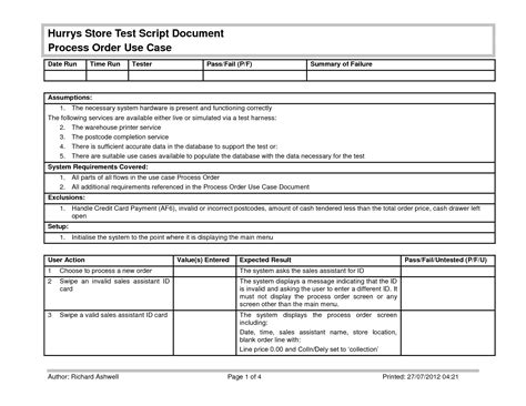 Use Case Narrative Template Doc Williamson Ga Us
