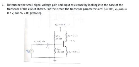 Solved Determine The Small Signal Voltage Gain And Input Chegg Com