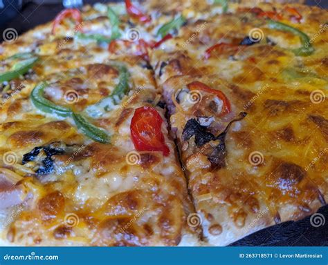 Juicy And Hot Pizza In The Restaurant Stock Image Image Of Cooking