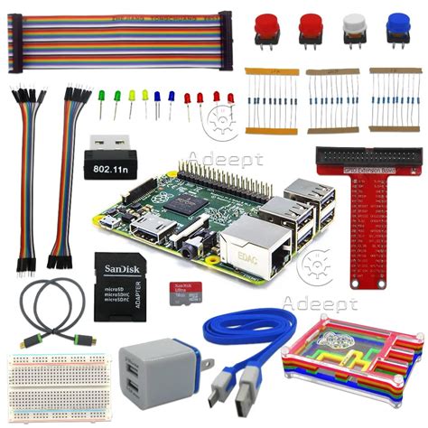 Free Shipping Raspberry Pi 3 Ultimate Starter Kit Wifi Hdmi Rainbow
